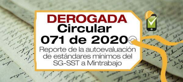 Circular 071 de 2020 - Reporte de autoevaluación a Mintrabajo