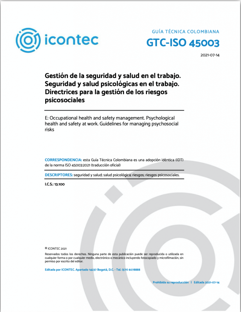 ISO 45003: gestión de los riesgos psicosociales - SafetYA®